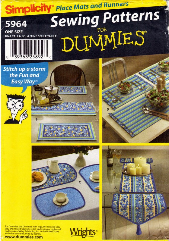 Simplicity 5964 Sewing Pattern, Table Runners & Place Mats, UNCUT - Etsy