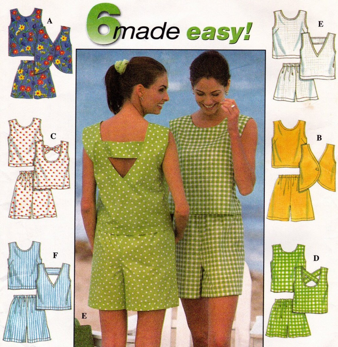 Simplicity 7700 Sewing Pattern, Misses' Tops & Shorts ~ Six (6) Made ...