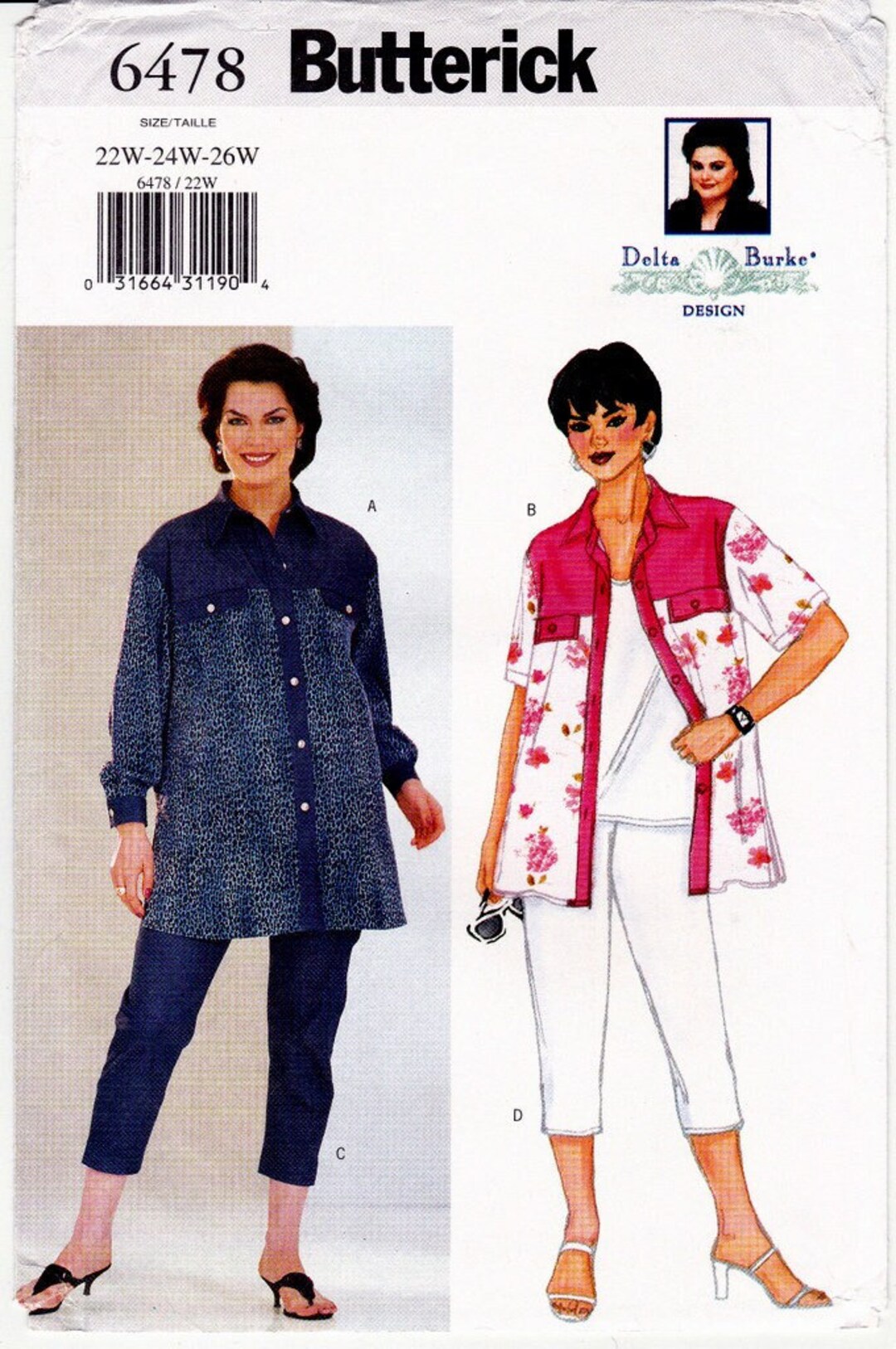 Butterick 6478 Vintage Sewing Pattern, Woman's/woman's Petite Shirt ...