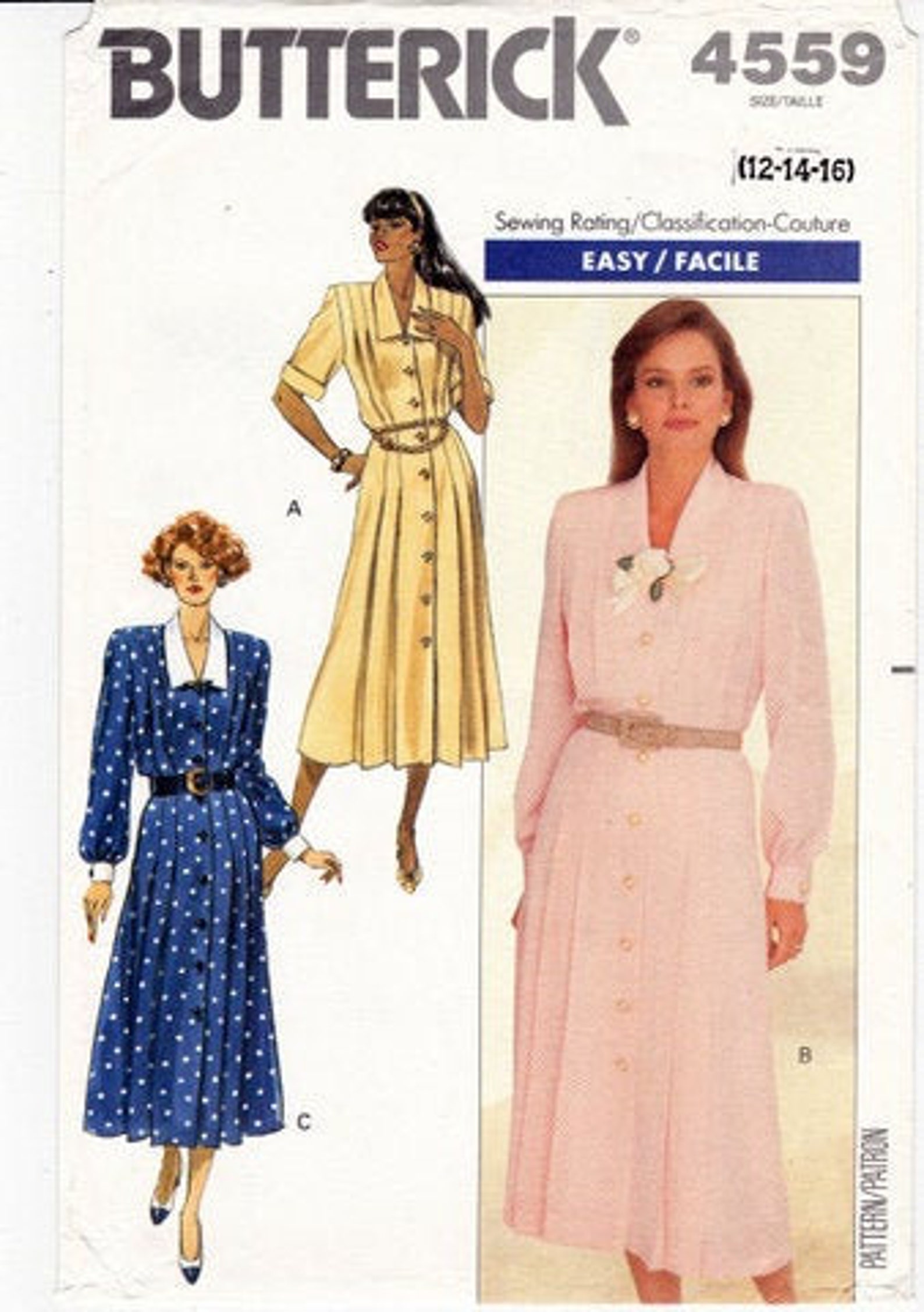 Butterick 4559 Vintage Sewing Pattern Misses' Dress - Etsy