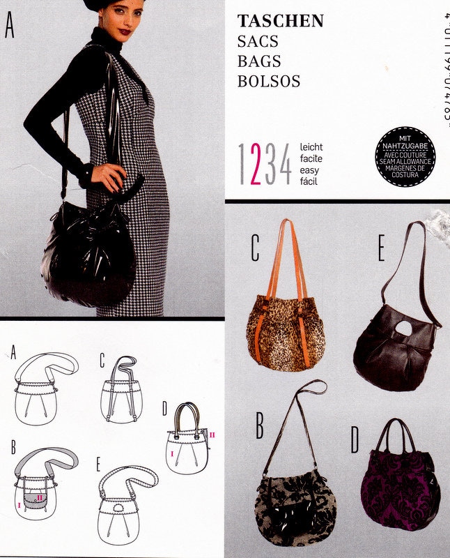 Burda 7478 Accessories Sewing Pattern ~ Handbags & Shoulder Bags ...