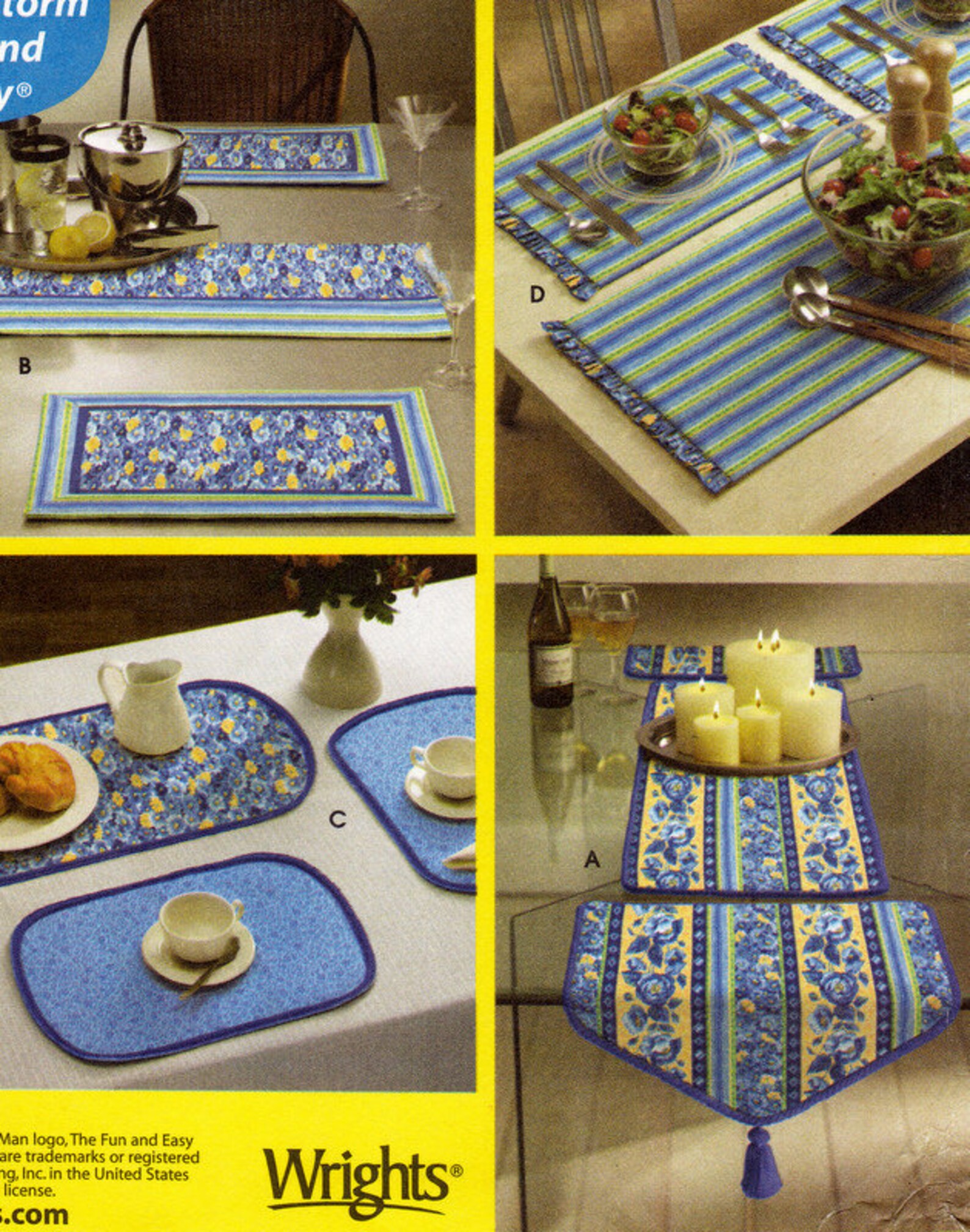 Simplicity 5964 Sewing Pattern Table Runners in Three 3 Sizes & Place ...