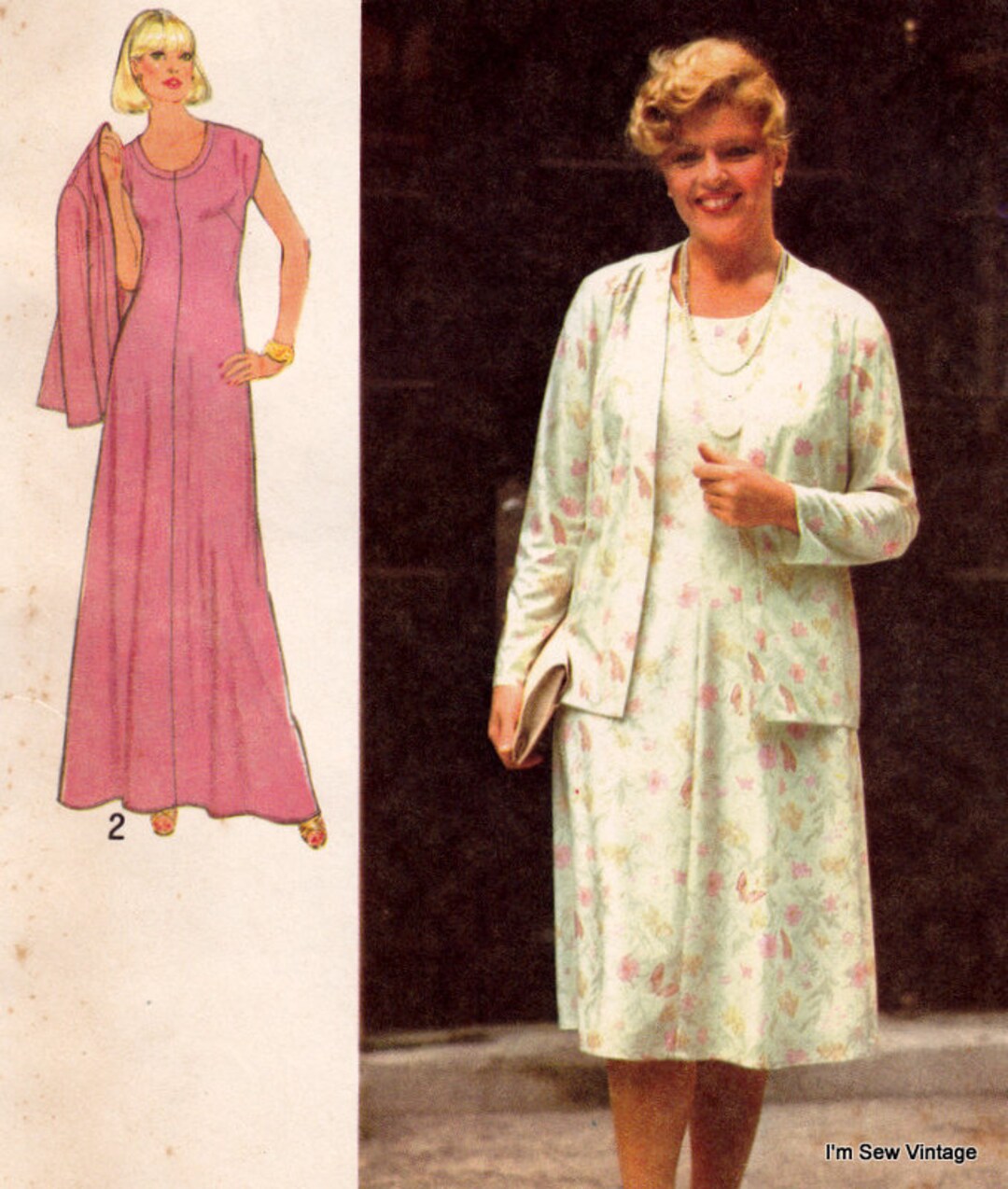 Simplicity 8857 Vintage Sewing Pattern, Misses' Dress in Two Lengths ...