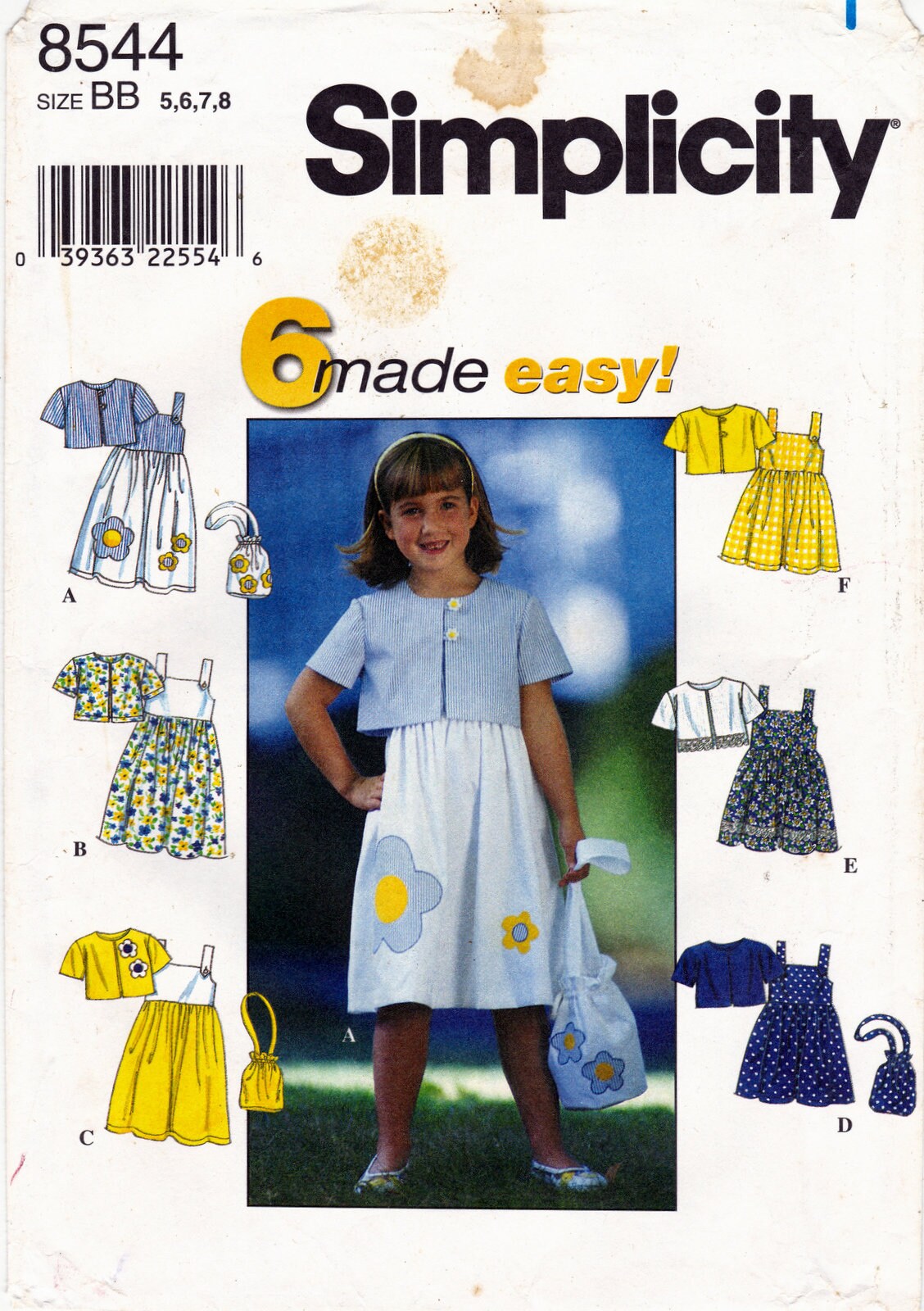Simplicity 8544 Sewing Pattern Girls' Sundress Jacket & - Etsy