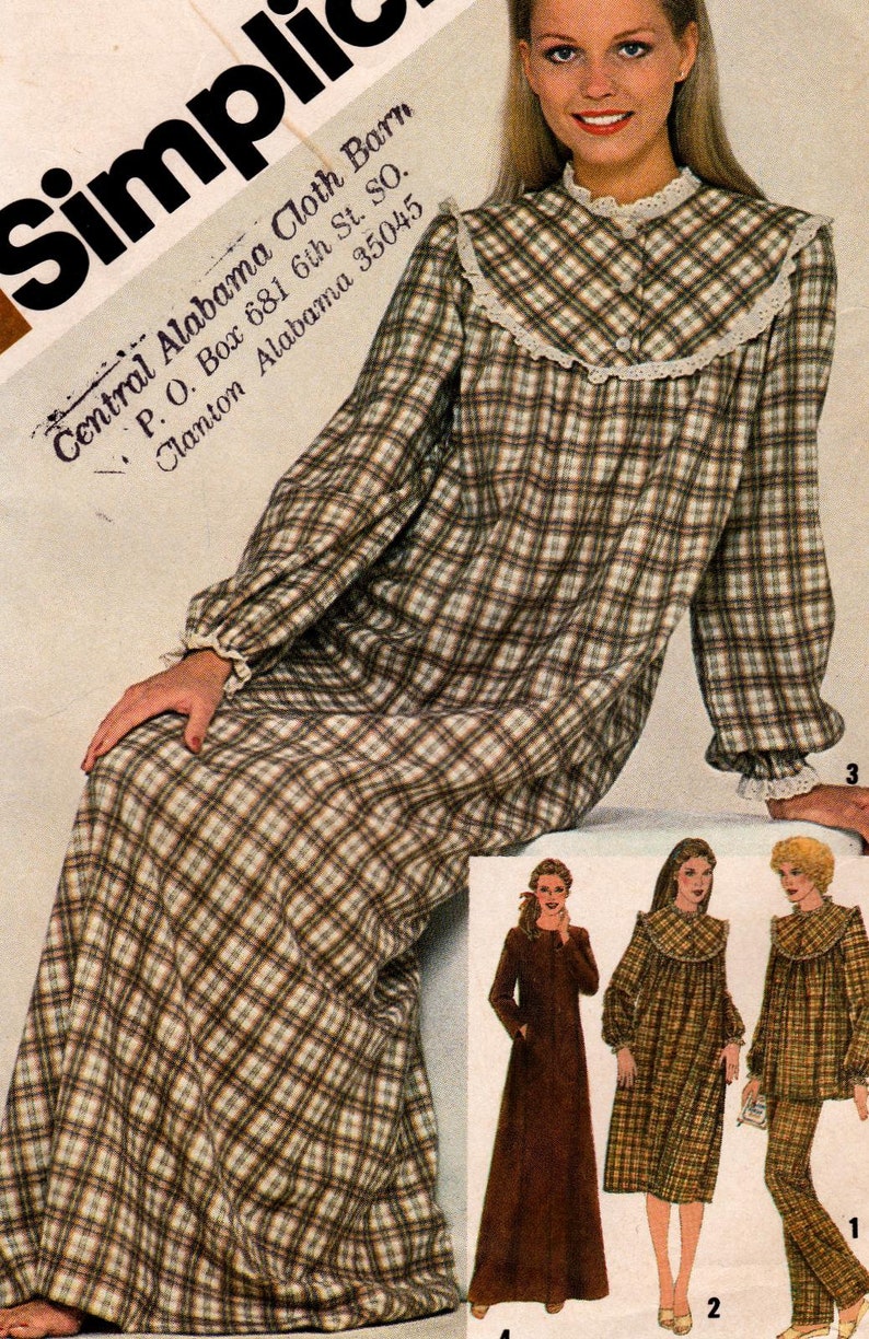 Simplicity 9783 Vintage Sewing Pattern, Misses' Sleep Wear Nightgown in ...