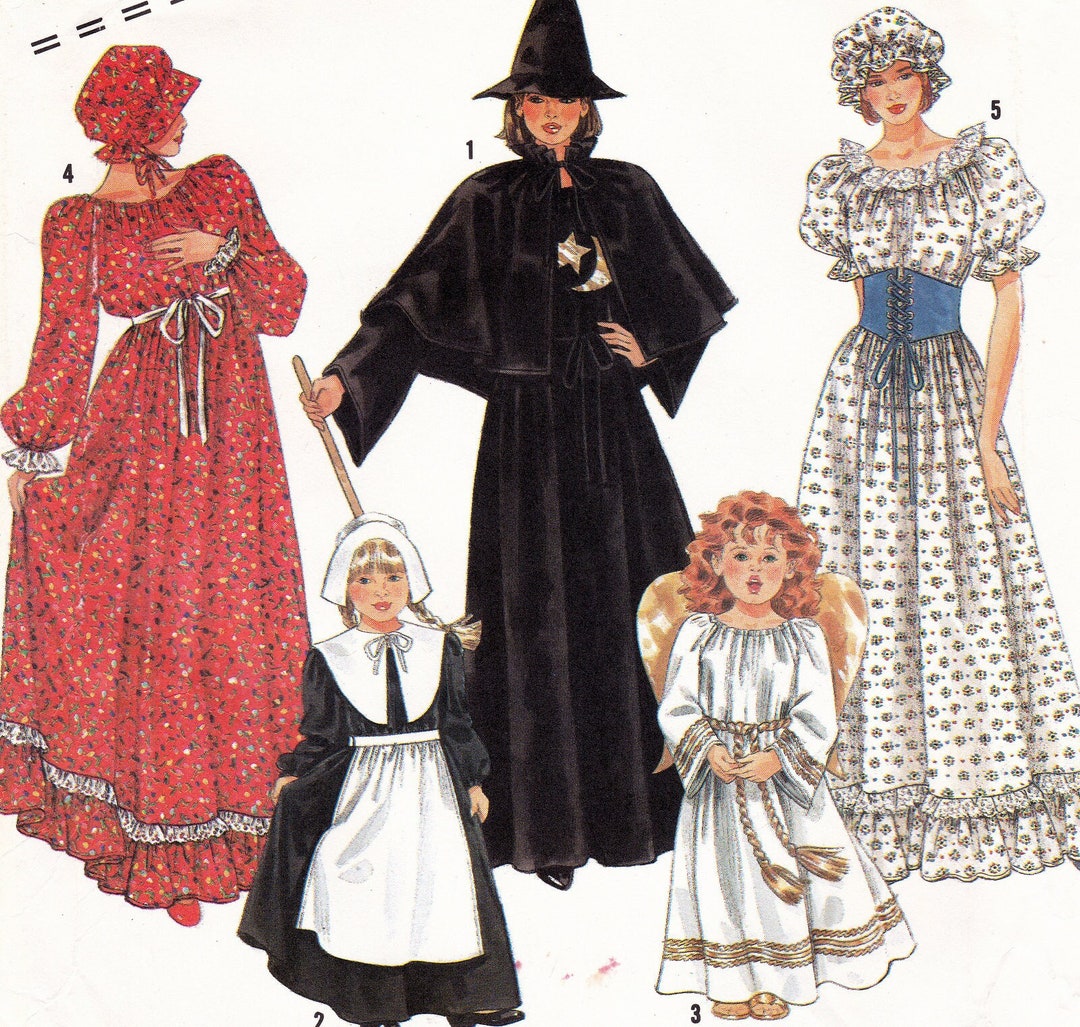 Simplicity 9809 Sewing Pattern, Misses' Costumes ~ Witch, Prairie Dress ...