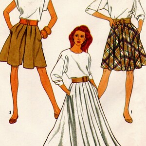 Simplicity 8504 Vintage Sewing Pattern, Misses' Skirt in Two Lengths ...