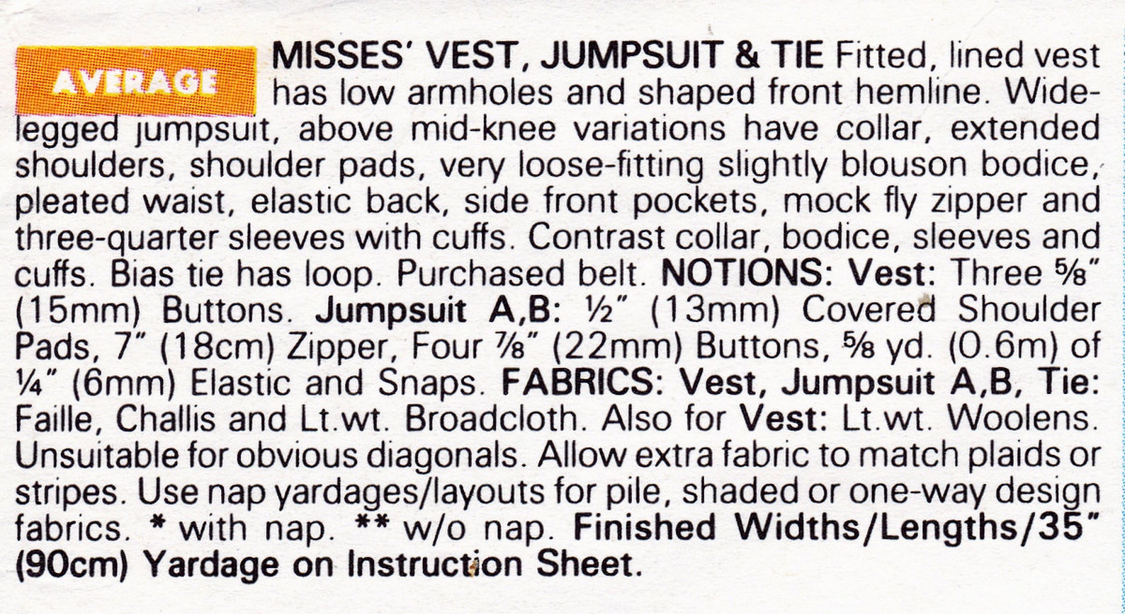 Butterick 6591 Vintage Sewing Pattern Misses' Vest - Etsy