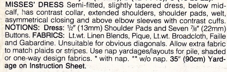 Butterick See & Sew 3289 Vintage Sewing Pattern, Misses' Dress Semi ...