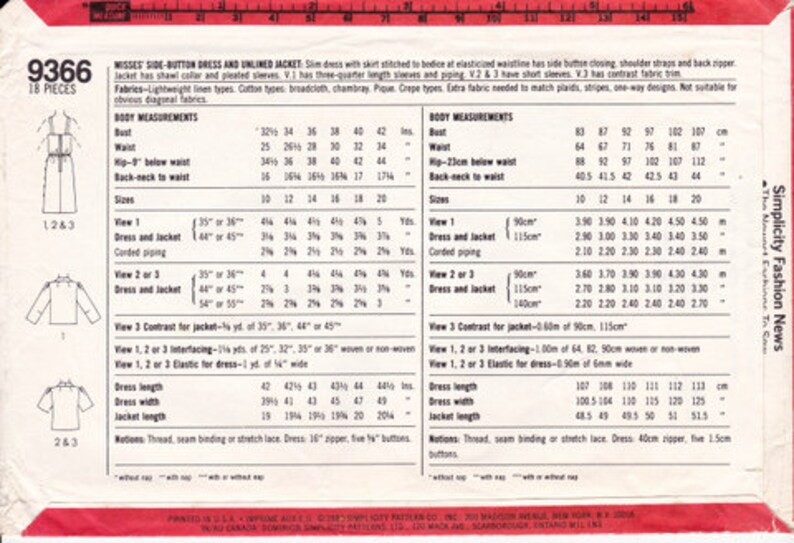 Simplicity 9366 Vintage Sewing Pattern Misses' Dress - Etsy