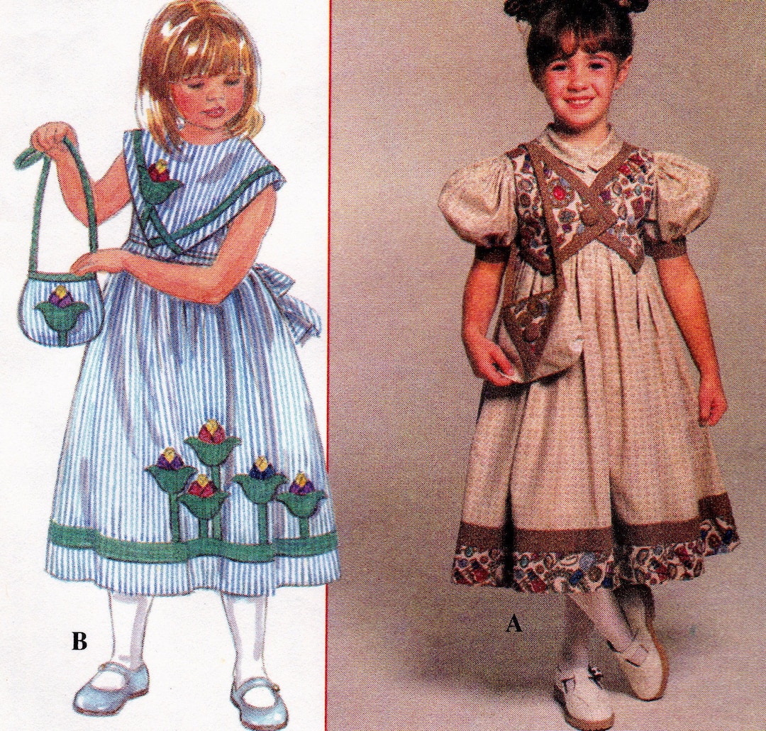 Simplicity 7087 Sewing Pattern, Girl's Dress and Purse, Sleeve & Collar ...