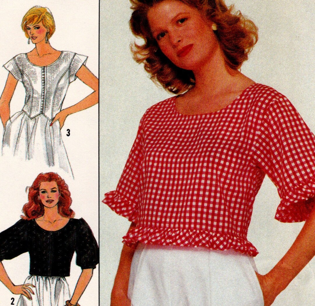 Simplicity 8575 Vintage Sewing Pattern, Misses' Set of Tops ~ Scoop ...