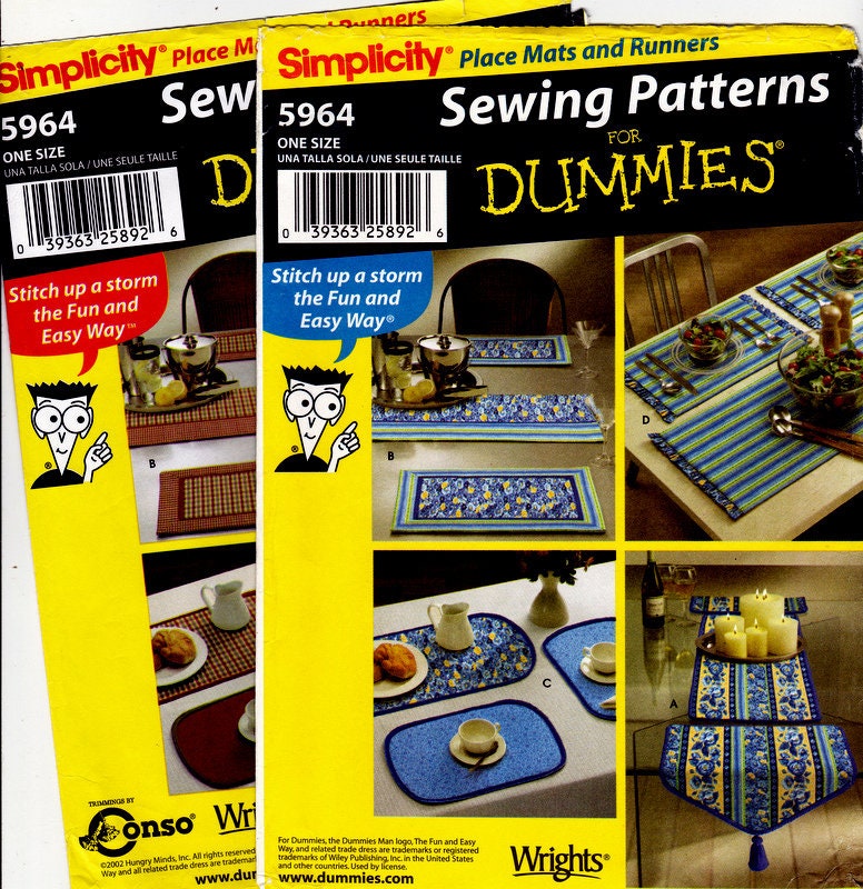 Simplicity 5964 Sewing Pattern ~ Table Runners in Three (3) Sizes ...