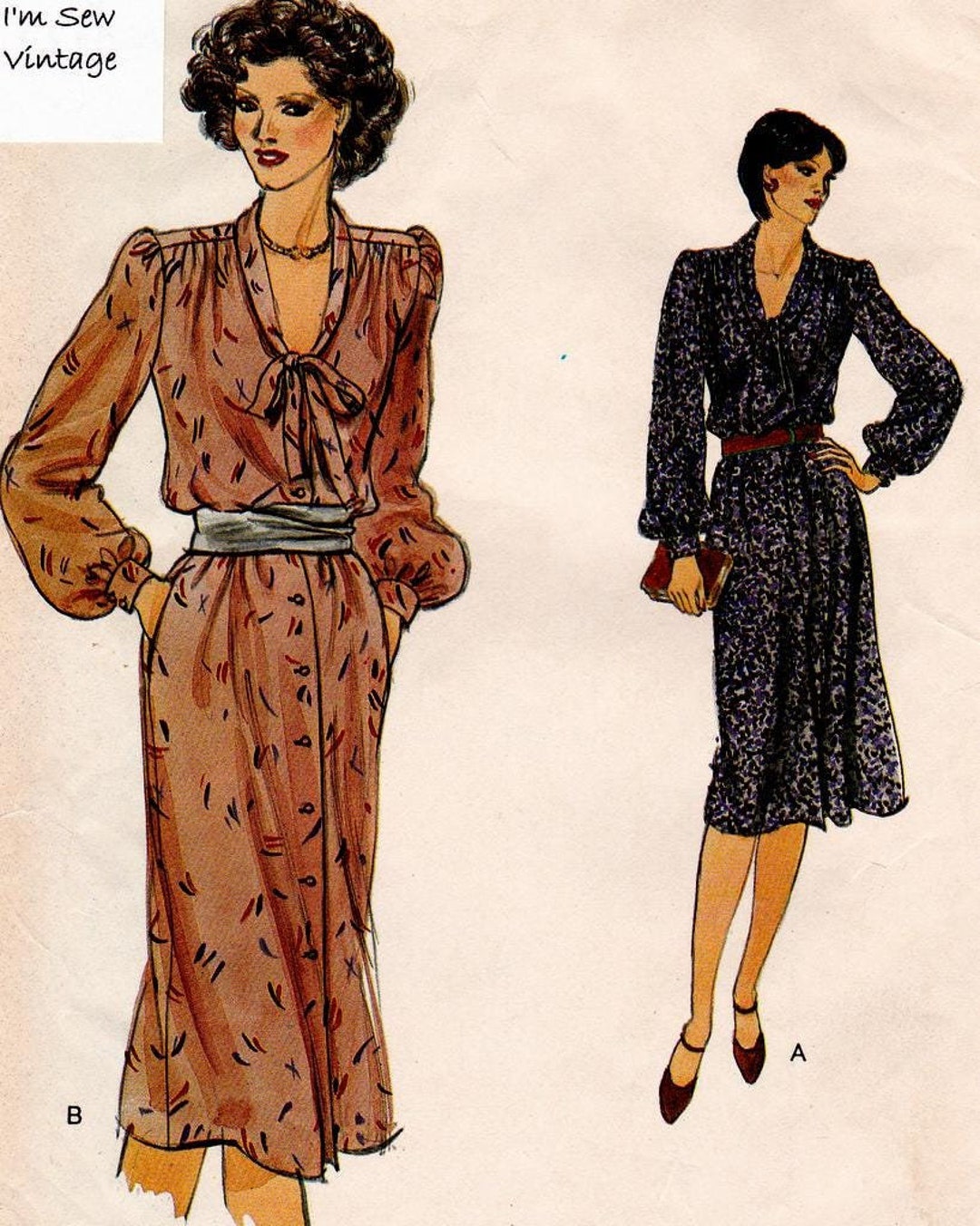 Vogue 7789 Vintage Sewing Pattern, Misses' Dress ~ Button Front, Loose ...