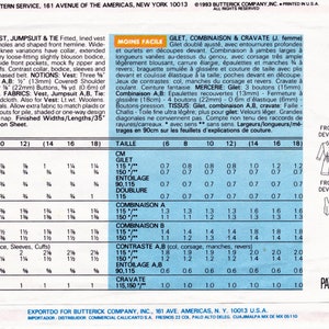 Butterick 6591 Vintage Sewing Pattern Misses' Vest - Etsy