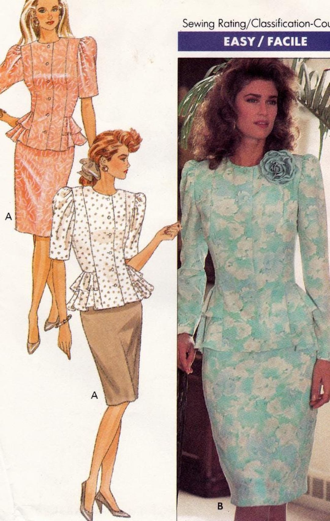 Butterick 3118 Vintage Sewing Pattern, Misses' Top & Skirt ~ 2-piece ...