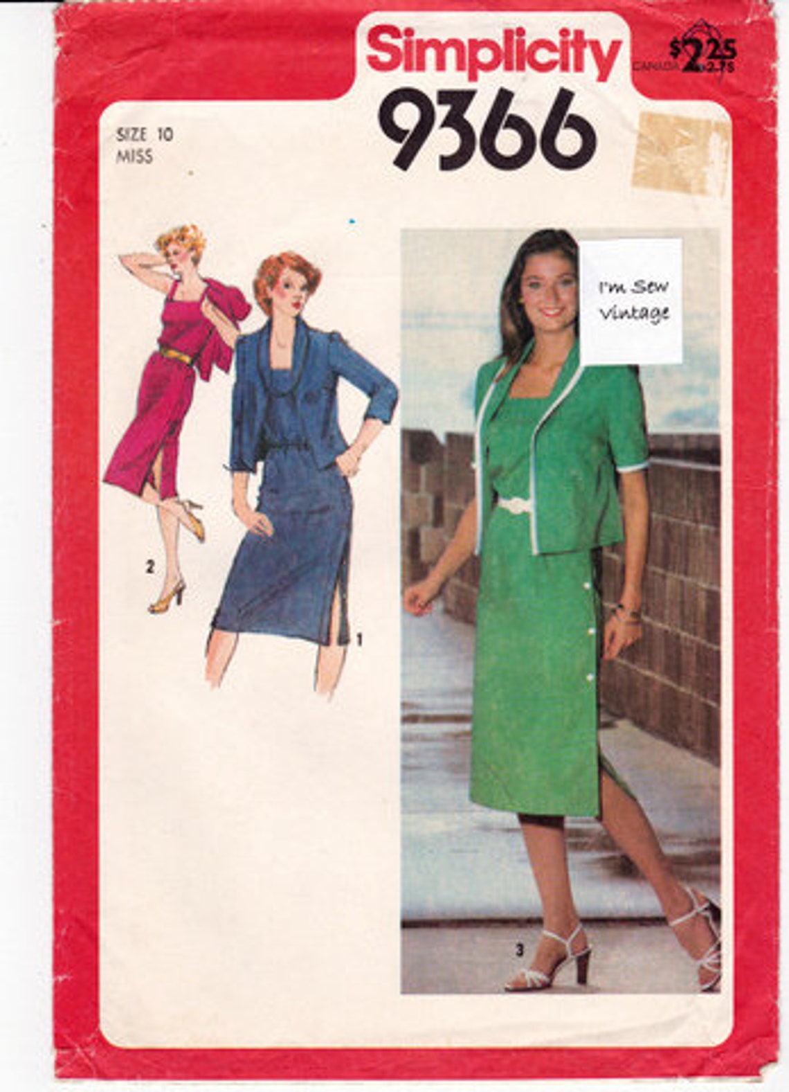 Simplicity 9366 Vintage Sewing Pattern Misses' Dress - Etsy