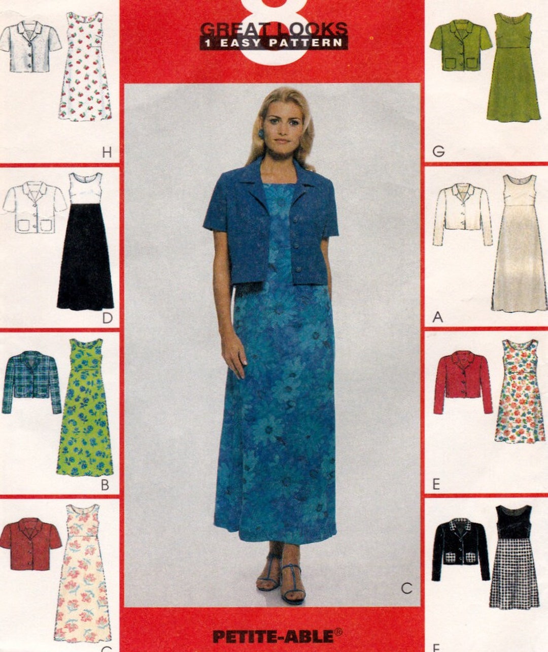 Mccall's 9198 Misses Sewing Pattern, Misses' Unlined Jacket & Dress in ...