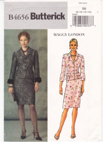 Butterick B4656 Sewing Pattern, Misses' Jacket and Skirt ~ Maggy London ...