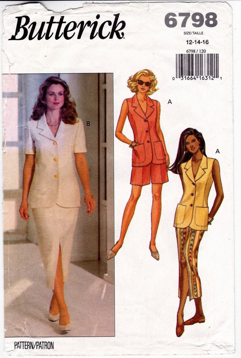 Butterick 6798 Vintage Sewing Pattern Misses'/Misses' | Etsy