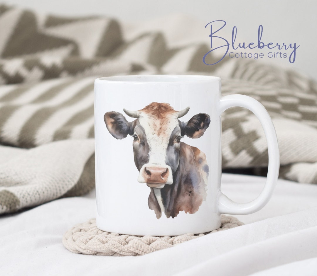 Dairy Cow Mug - Watercolour - Friesian - Country Chic Mug - Stylish ...