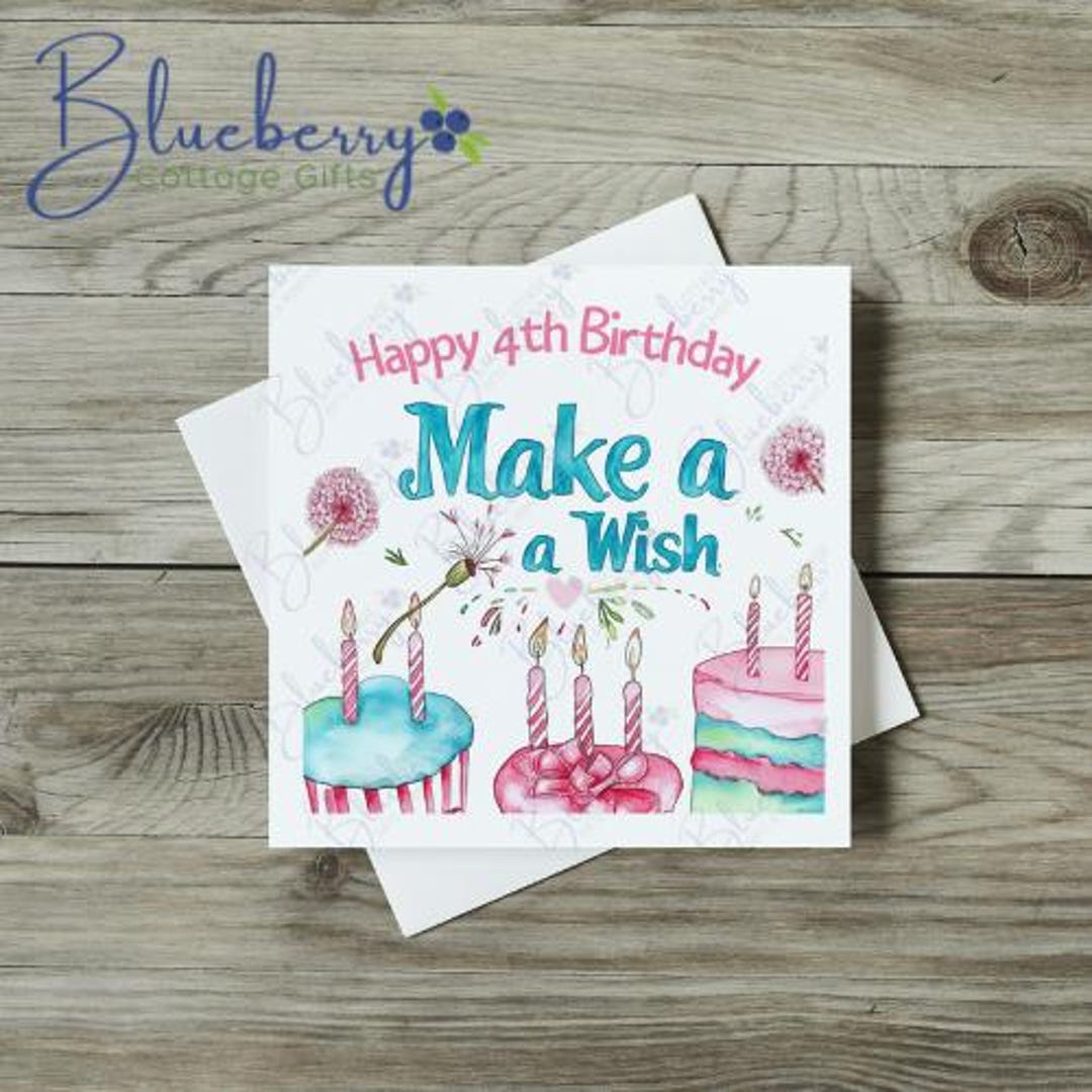 4th Birthday Card -four Years Old - Dinosaur - Wish -free ...