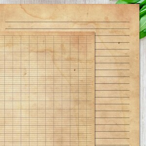 Vintage School Paper, Lined Paper, Digital Paper, Scrapbook Paper, Old ...