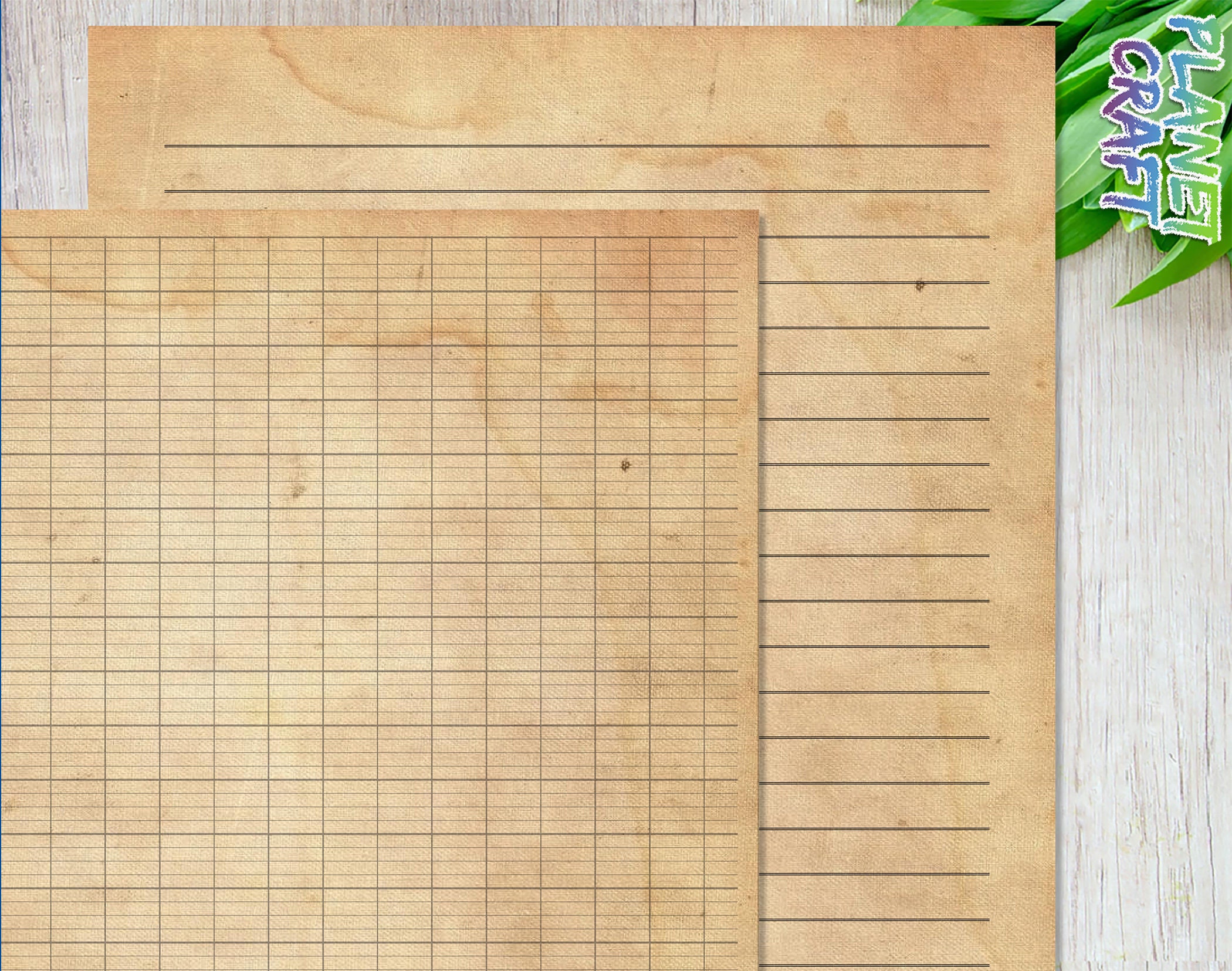 Vintage School Paper, Lined Paper, Digital Paper, Scrapbook Paper, Old ...