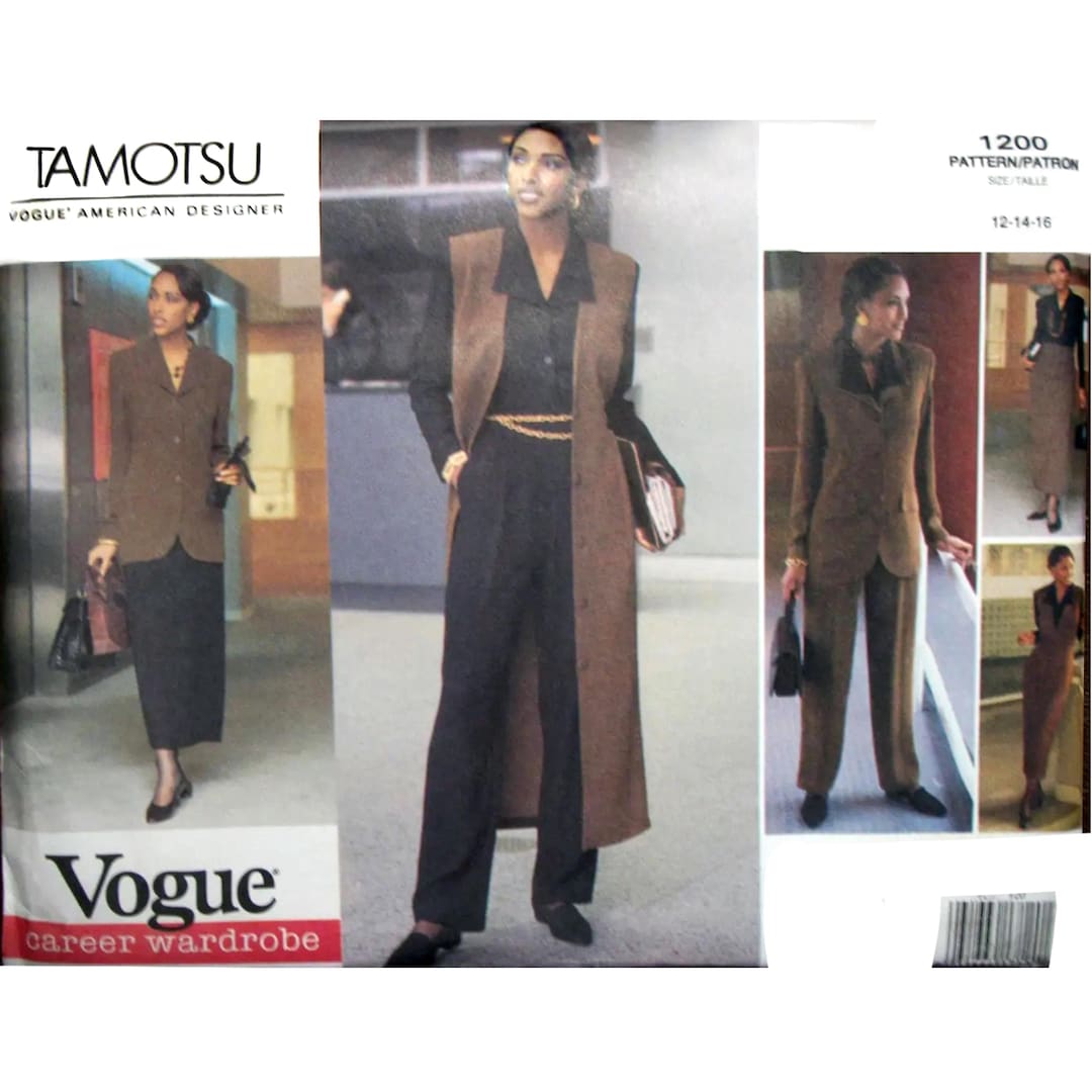 Vogue 1200, Size 12 14 16, Sewing Pattern, American Designer Tamotsu ...
