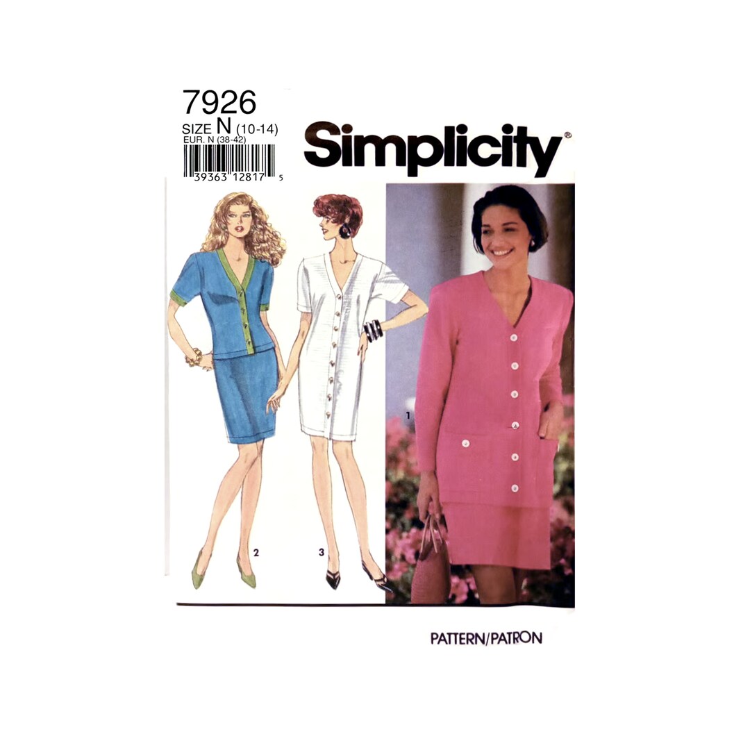 Simplicity 7926 Misses' Miss Petite, Size 10 12 14, Dress or 2 Piece ...