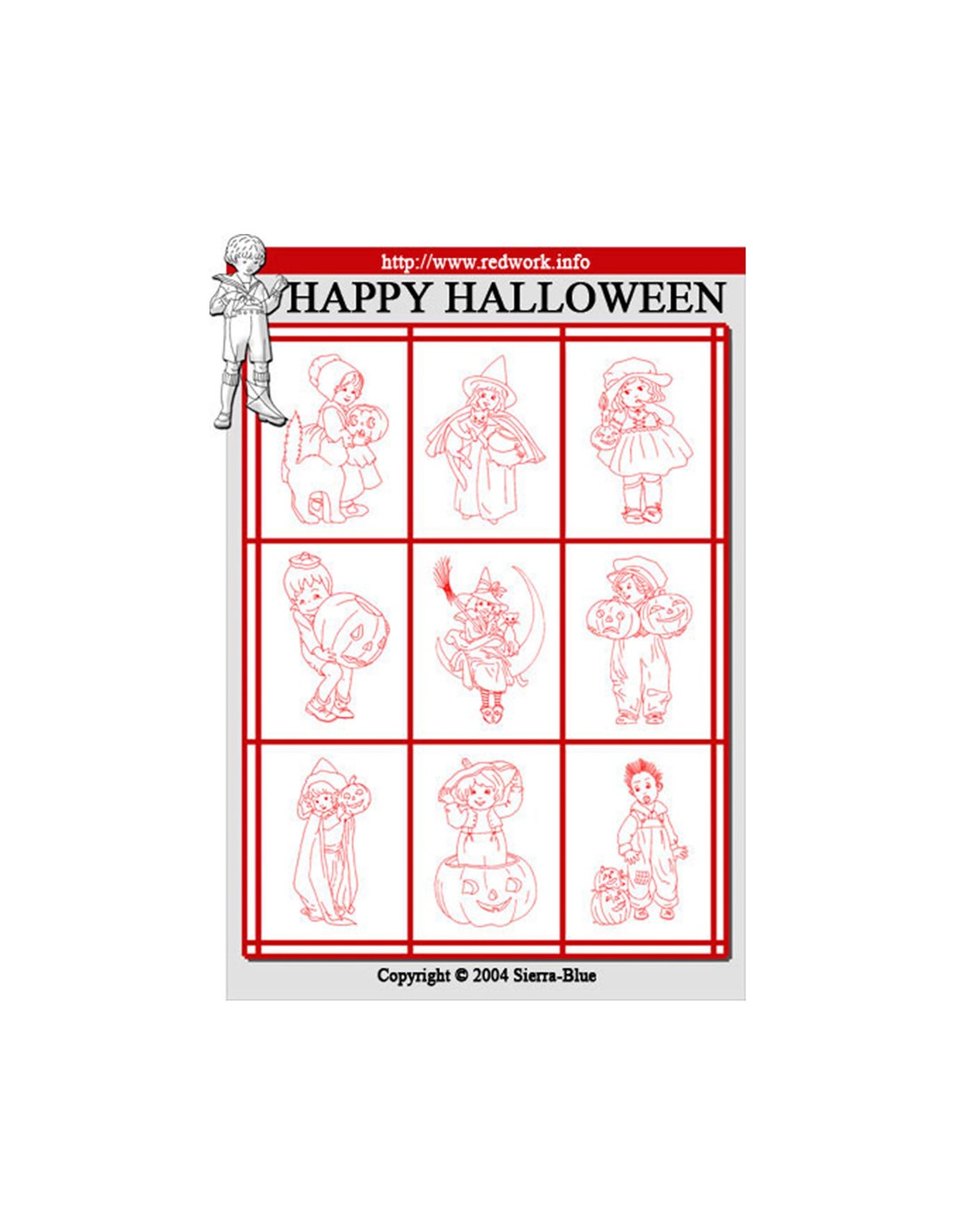 Happy Halloween Hand Embroidery Pattern, Redwork, Trace It Onto Fabric ...