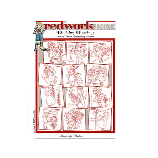 Redwork Flower - Etsy