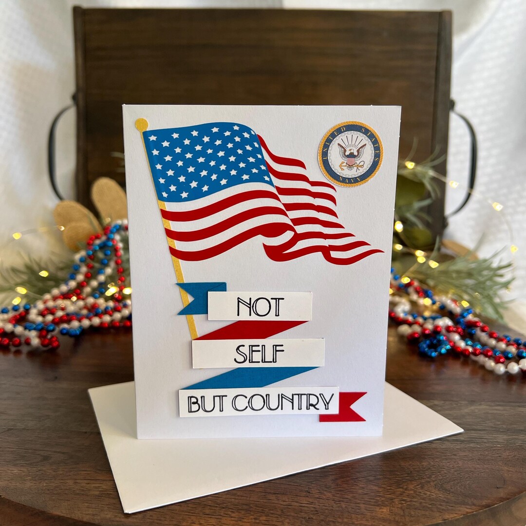 Navy Military Appreciation Card, American Flag, Army Coast Guard ...