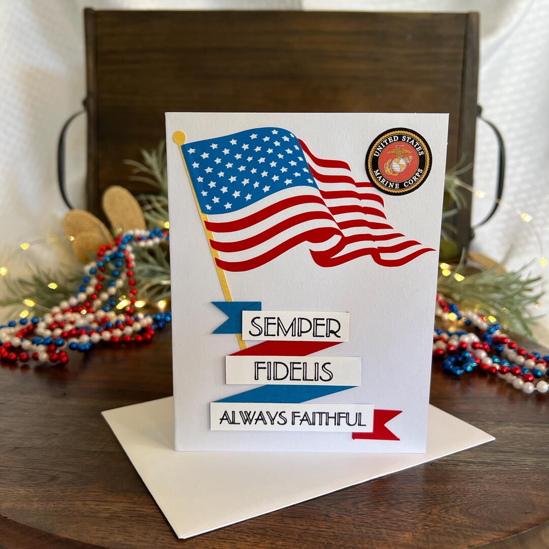Marines Military Appreciation Card, American Flag, Coast Guard Army ...