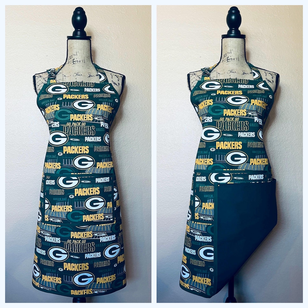 Green Bay Packer Apron | Embroidered Custom Football Apron ...