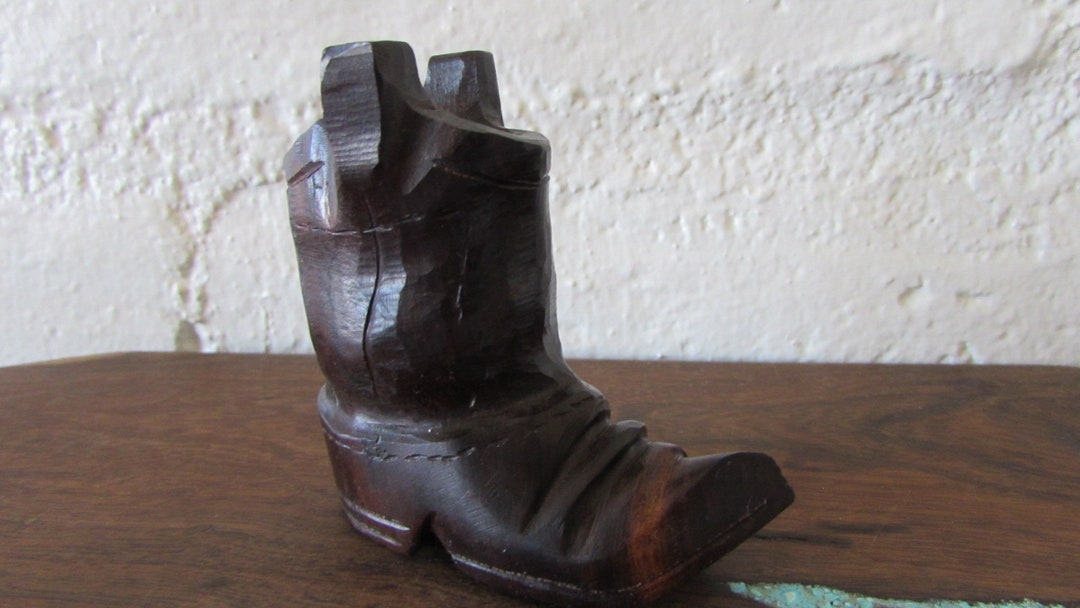 Ironwood Standing Cowboy Boot Hand Carving - Etsy