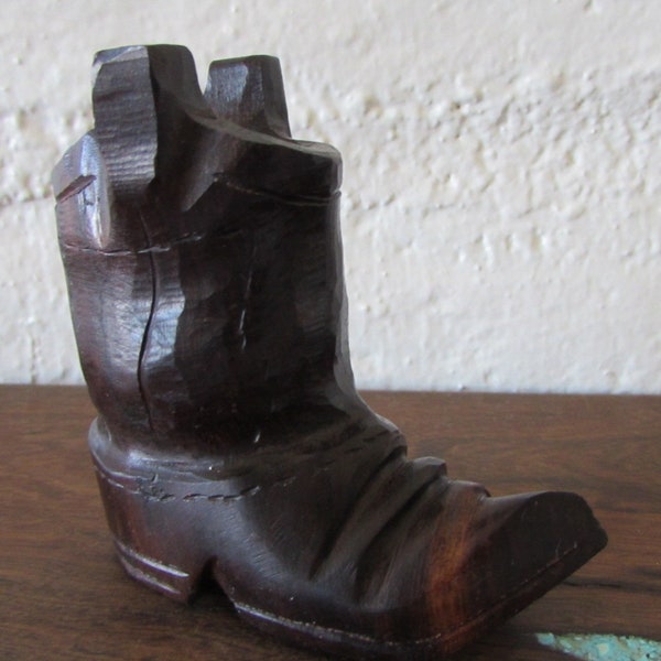 Carved Wood Boot - Etsy