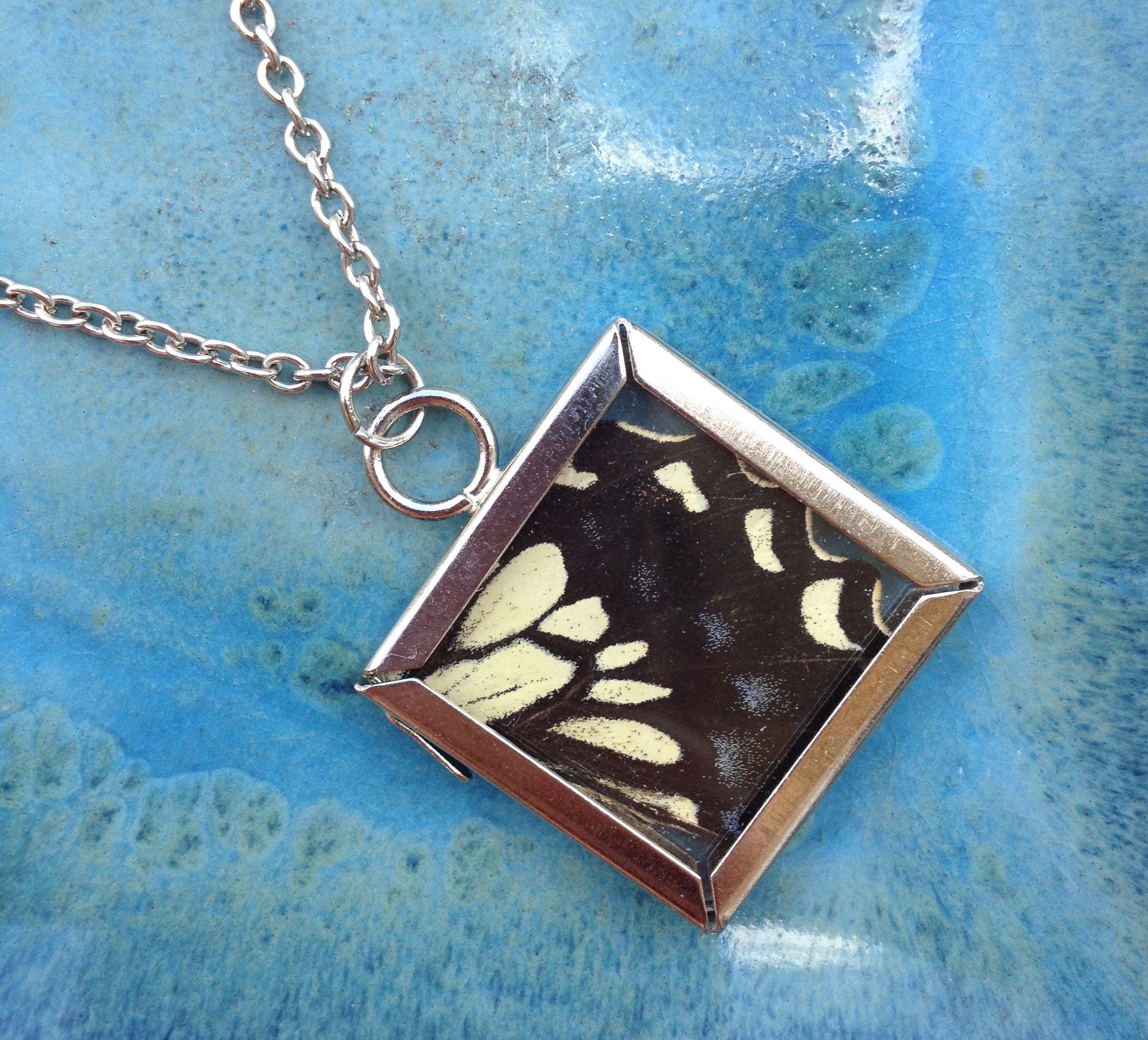 Butterfly Necklace - Real Butterfly Wing Necklace - Nature Lover Gift ...