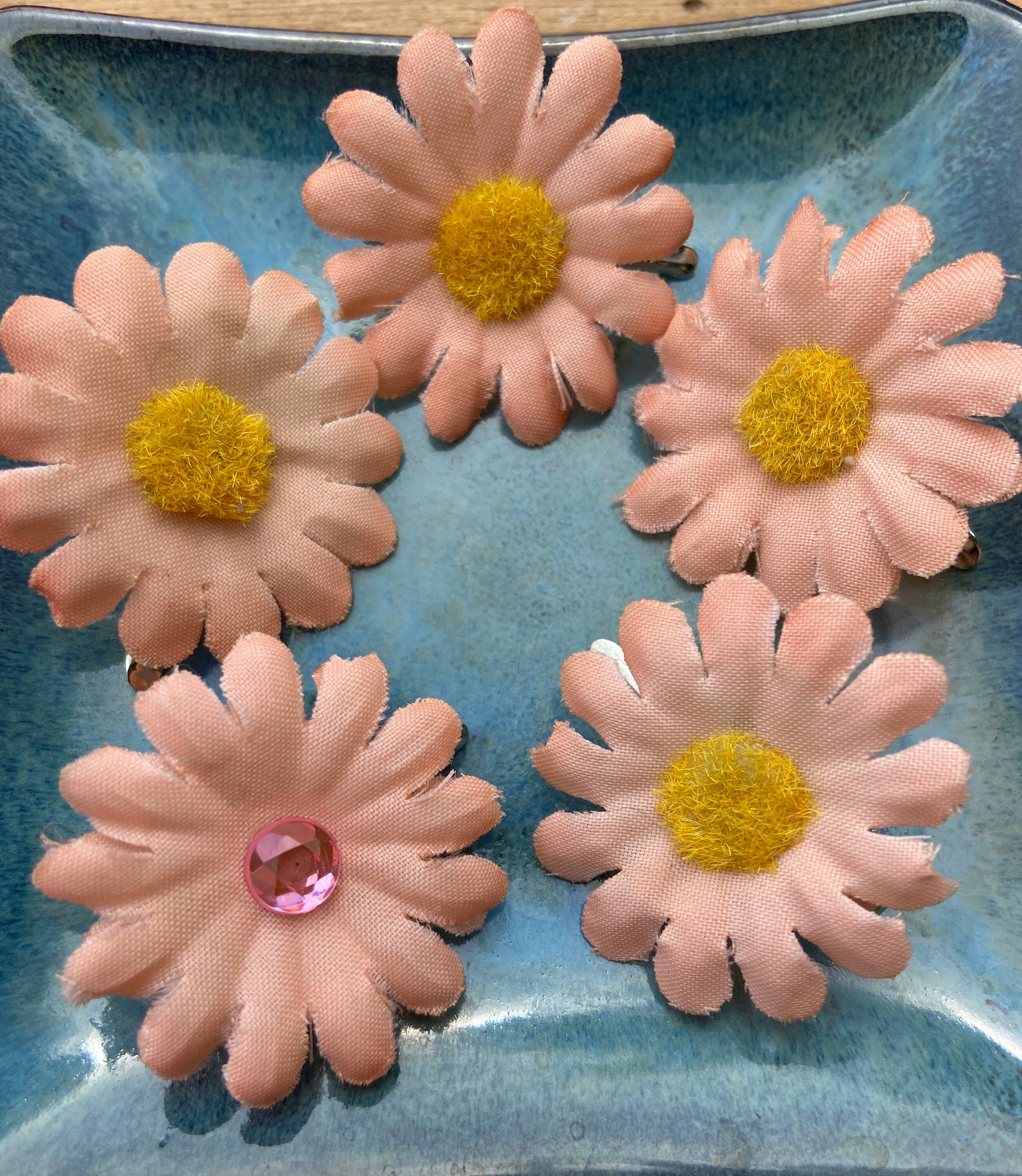 Pink Flower Hair Clips-little Girl Hair Clips-hair Accessories-gift for ...