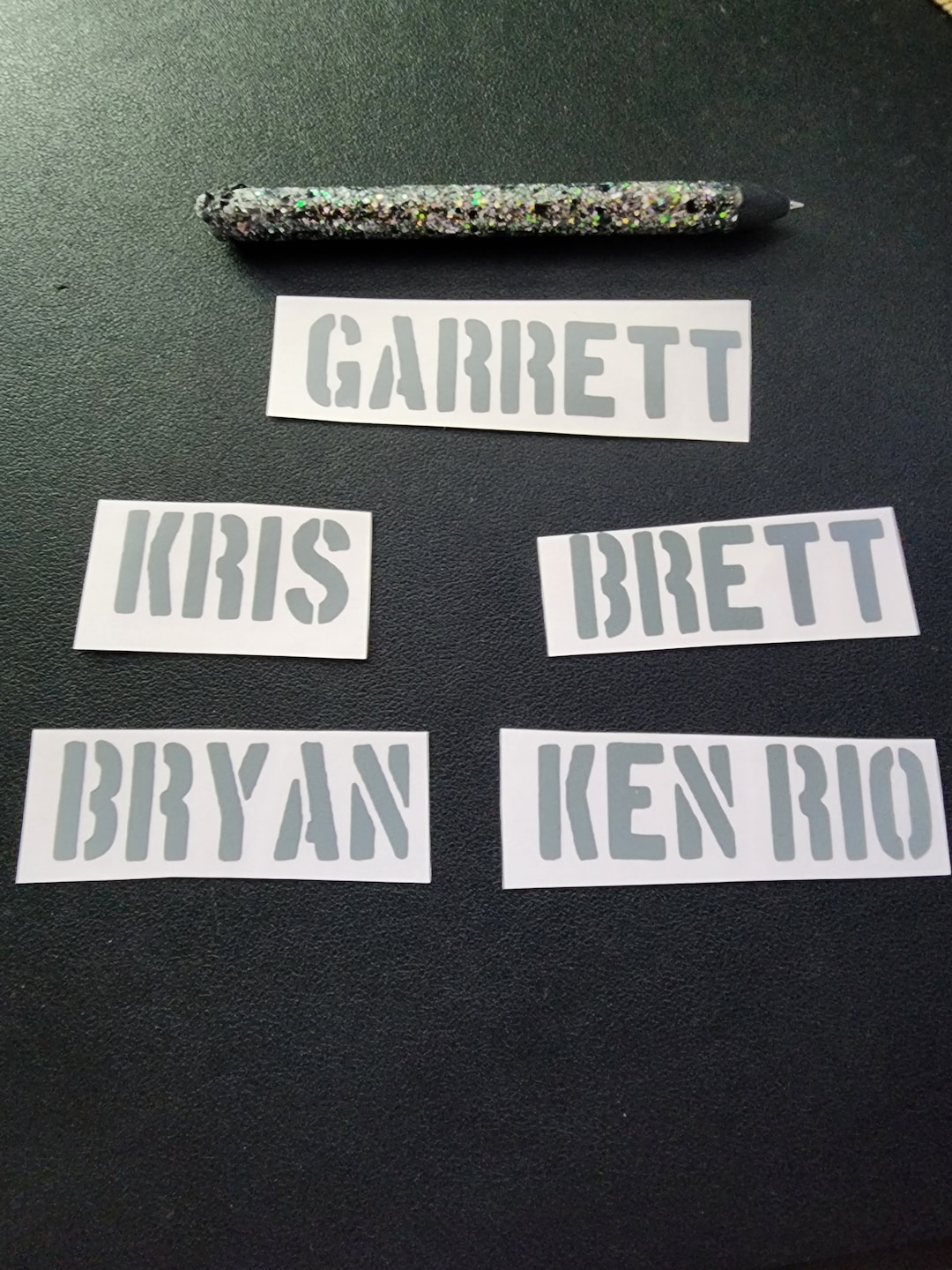 Same Font Size Custom Name Decal, Name Sticker, Custom Stickers, Decals ...