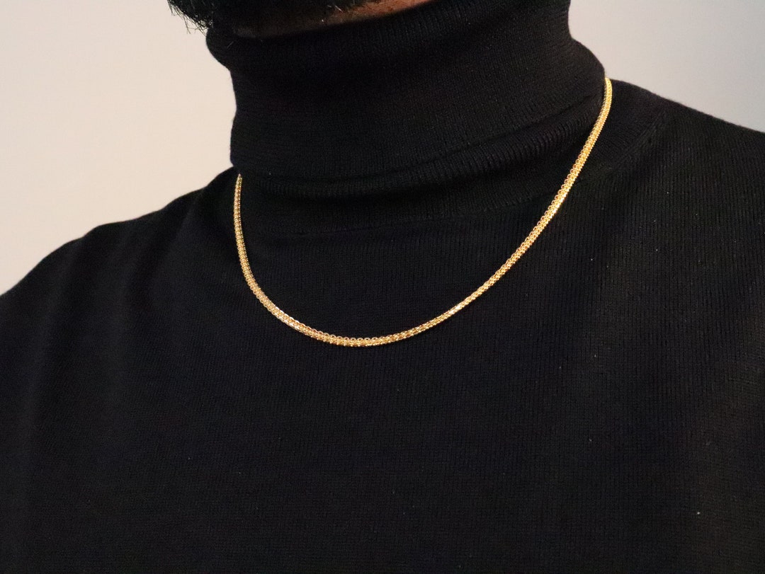 22K Solid Gold Chain Necklace Gold Chain Chain Necklace - Etsy