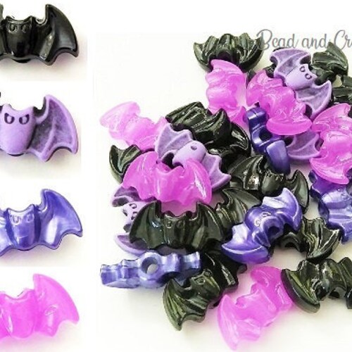 Bats Bat Shaped Pony Beads Halloween Black Black Bat Kid - Etsy