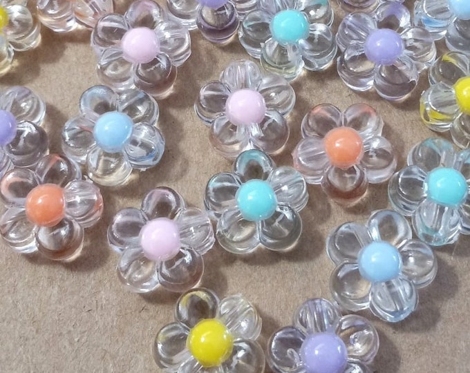 Daisy Beads, Pastel Resin Flower Beads, Blue, DIY, Gift For - Etsy