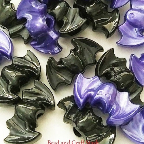 Halloween Bat Beads Bats Halloween Kid Crafts DIY Acrylic - Etsy