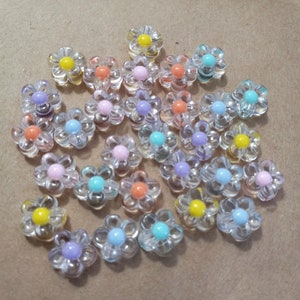 Daisy Beads, Pastel Resin Flower Beads, Blue, DIY, Gift For - Etsy
