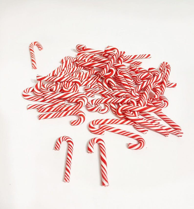 Mini Candy Canes, Christmas Decorations, Happy Holidays, Plastic Candy ...