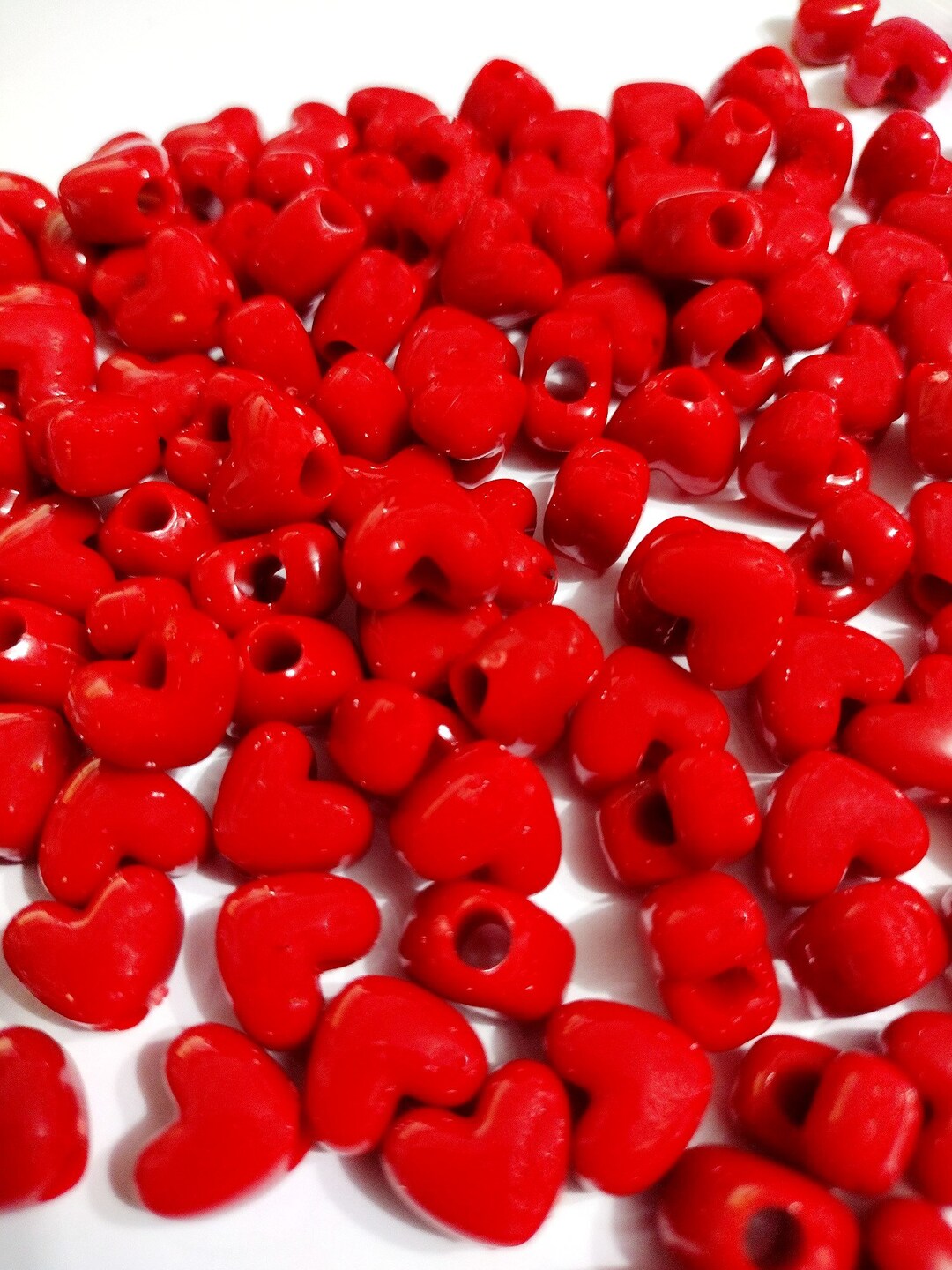 Red Heart Pony Beads, Beads, Hair Beads, Red, Heart, Gifts For ...