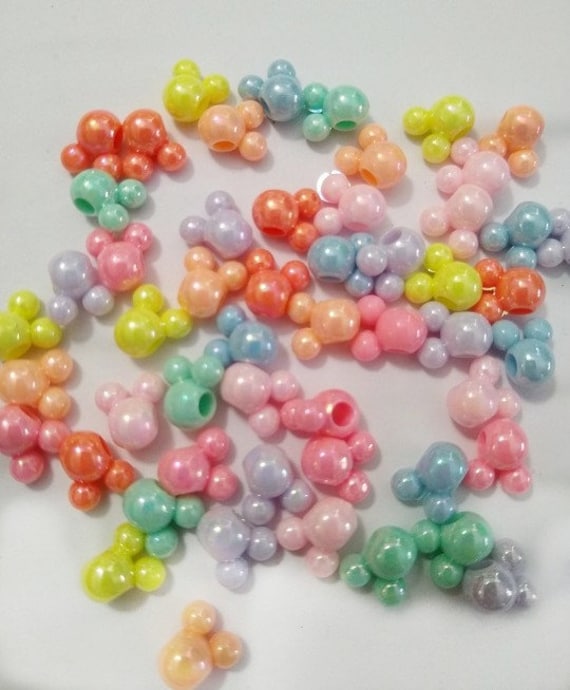 8mm PEARL Mouse Head Beads Pastel Beads Mickey Beads - Etsy