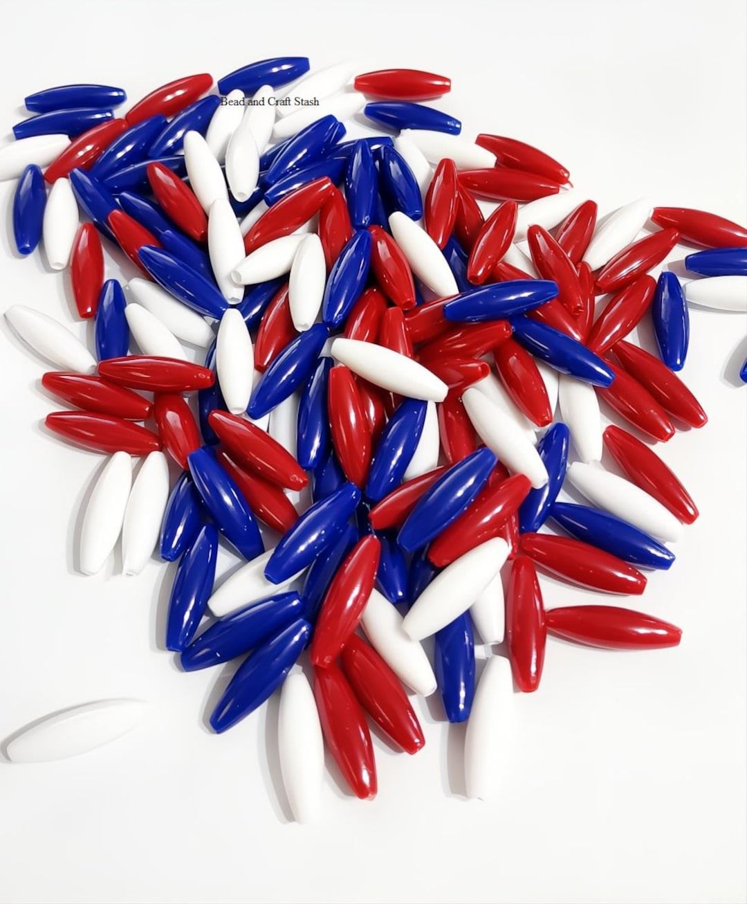 Patriotic Spaghetti Bead Mix, Red White Blue, Military - Etsy