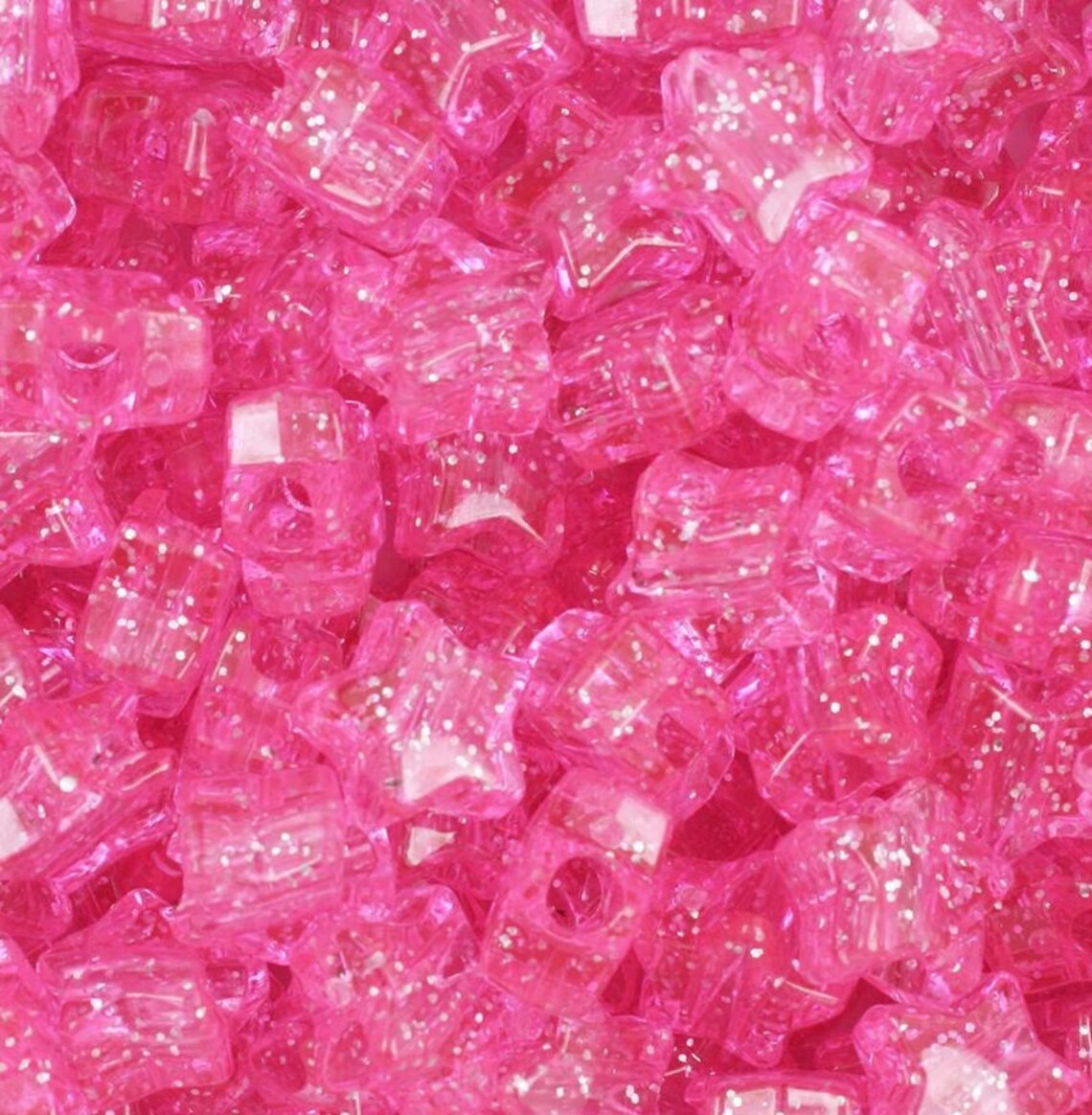 Pink Glitter Stars Star Beads DIY Kid Crafts | Etsy